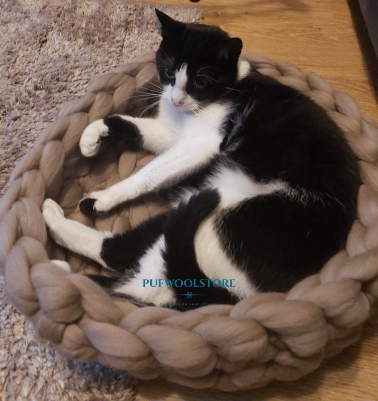 Wool Cat Bed Merino 100% Natural Super Giant Chunky | Etsy