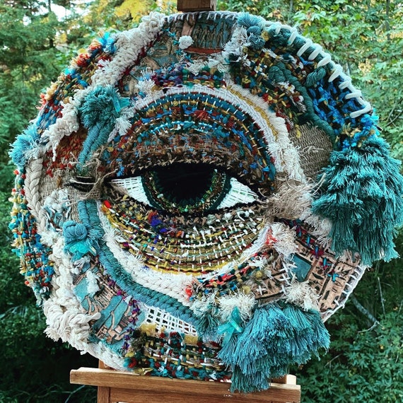 18 Round whimsical eye weaving. | Etsy