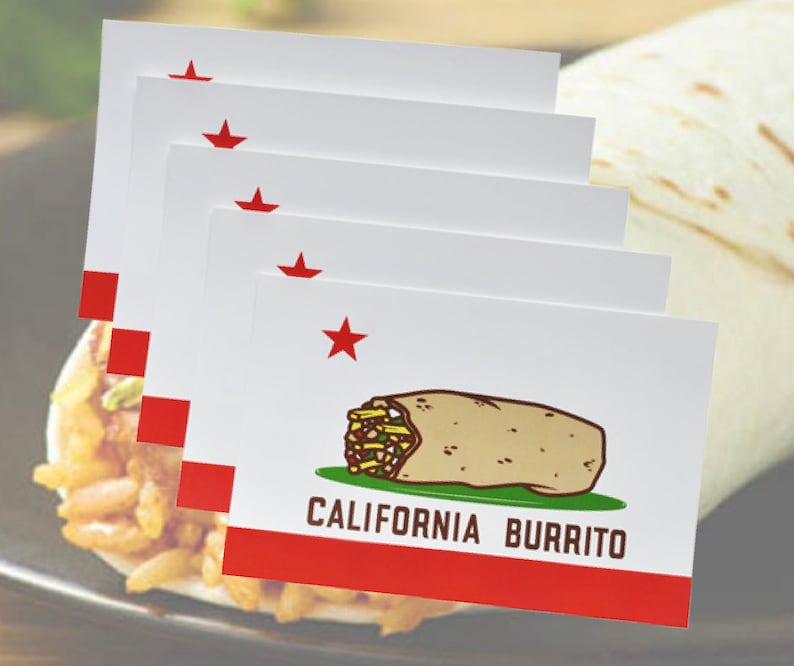 California Burrito Flag 5-Pack Stickers Cali Burrito Gift | Etsy