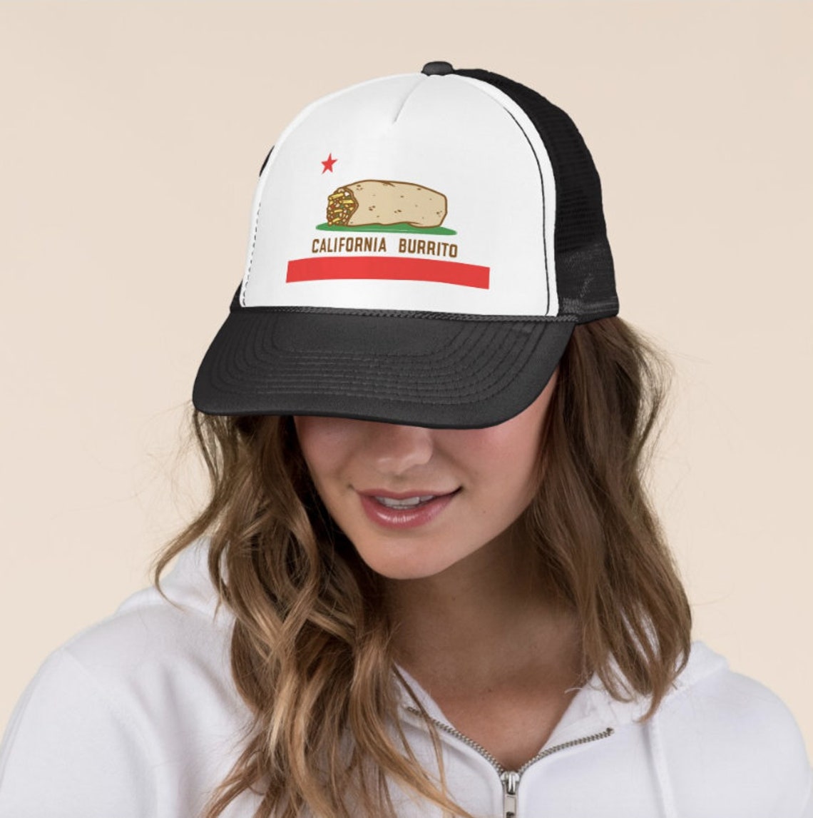 California Burrito Hat, Black Trucker Hat, Cali Burrito Snapback Hat ...