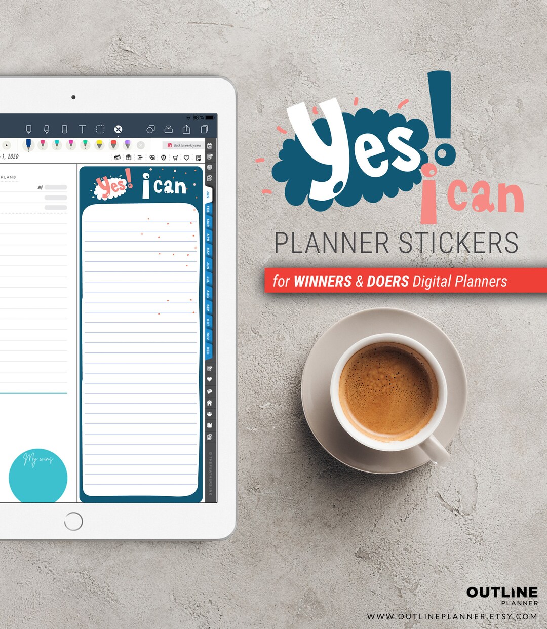 10 yes I Can Stickers for Digital Planners and - Etsy