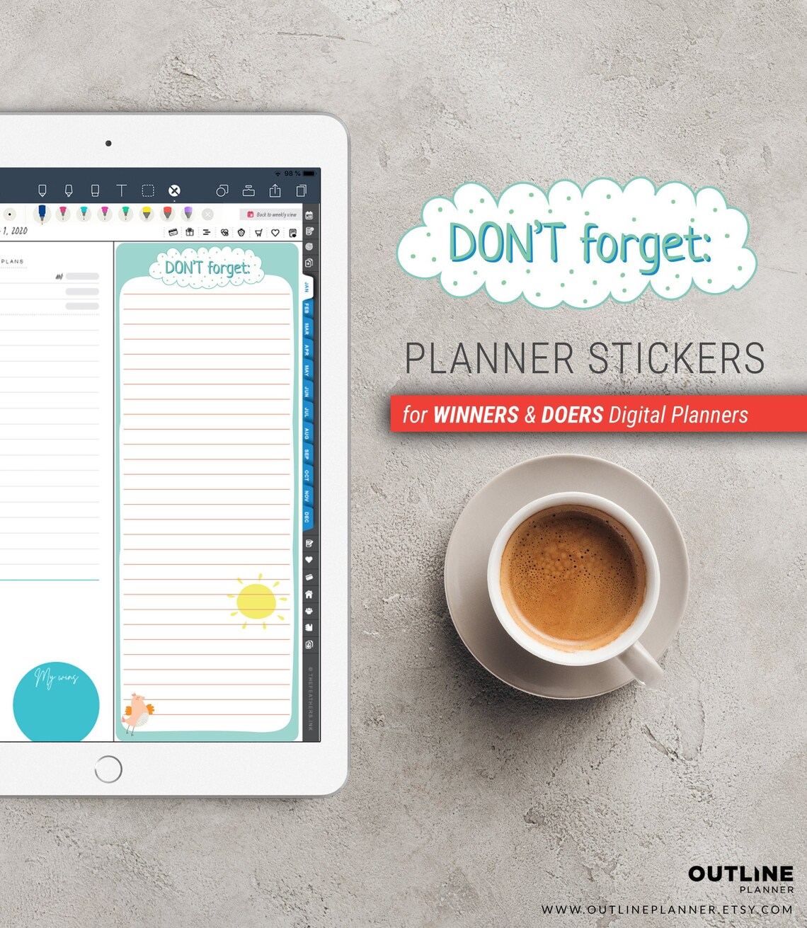 10 DON'T FORGET Stickers for Digital Planners and - Etsy