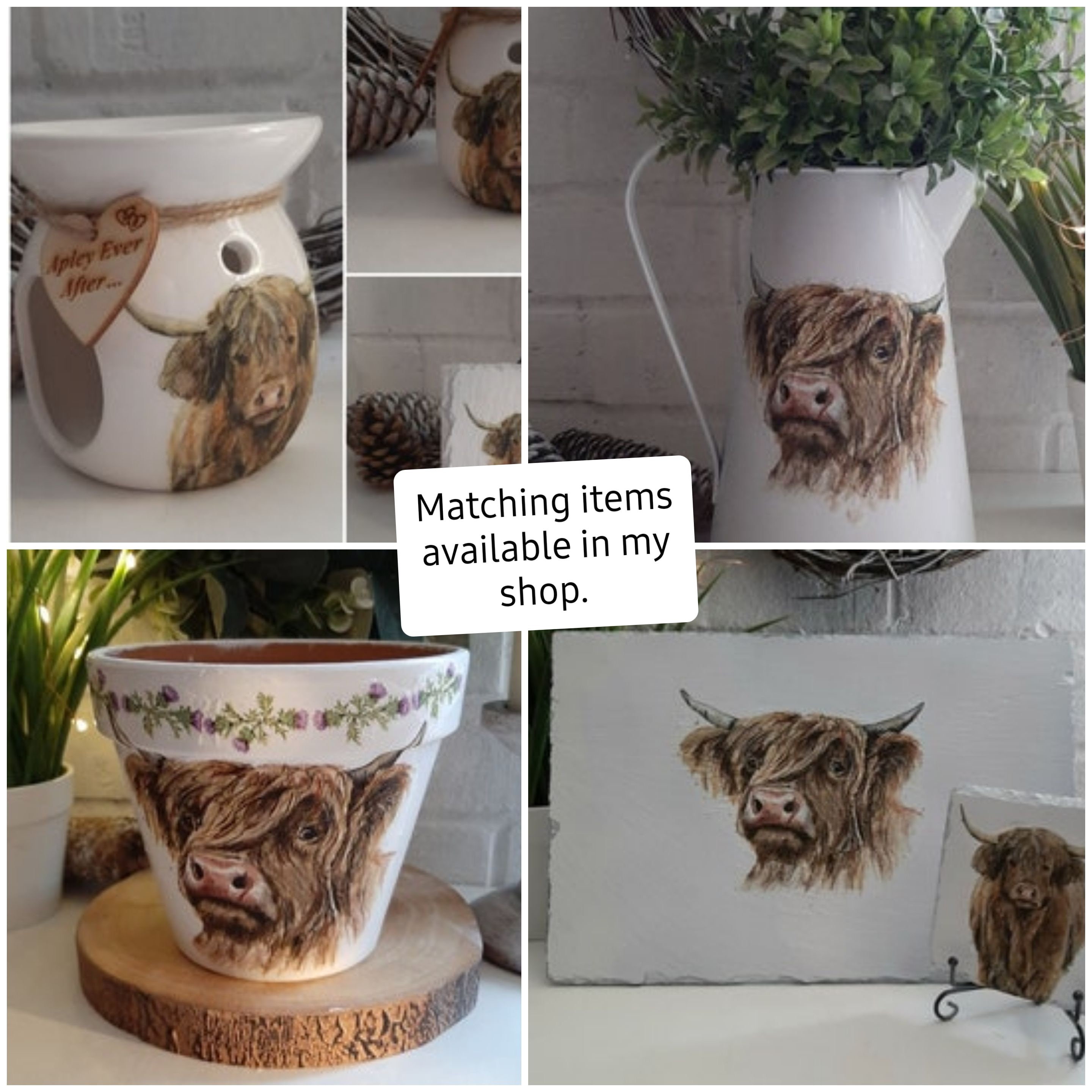 Rustic Highland Cow Tin Pot. Plant Pot. Container. Utensil - Etsy