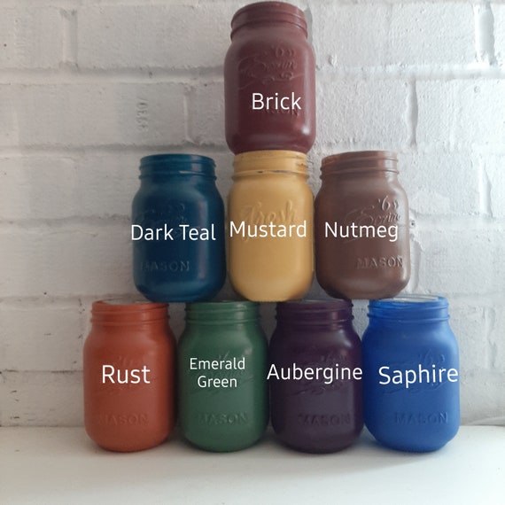 Home & Living Home Décor Hand Painted Mason Jars Centre Piece In a ...