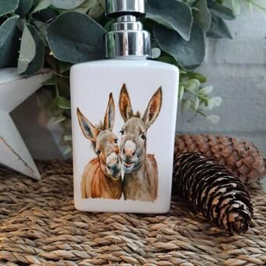 Super Cute Donkey Design Ceramic Soap Dispenser. Country Decor.hand ...