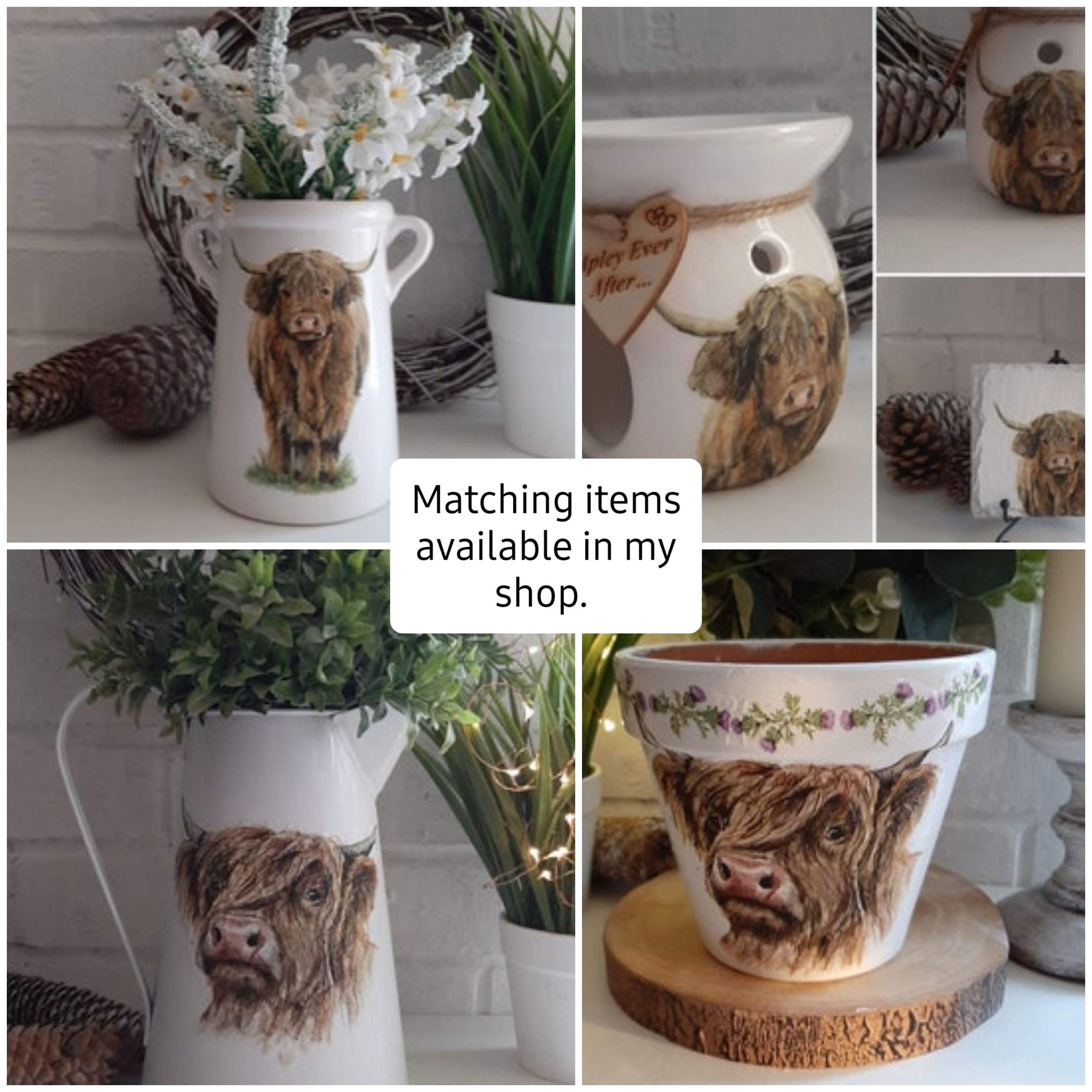 Rustic Highland Cow Tin Pot. Plant Pot. Container. Utensil | Etsy