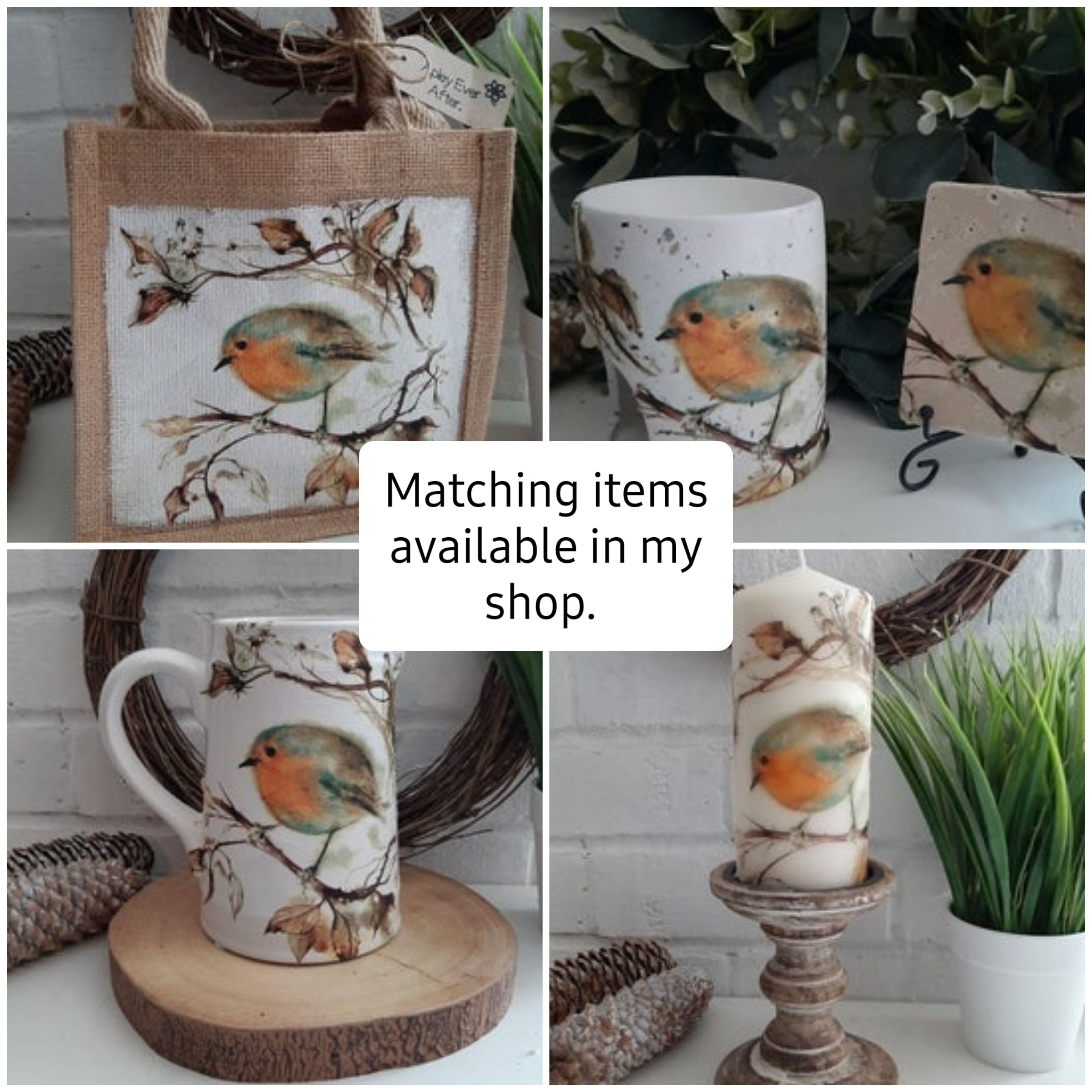 Home & Living 17cm Winter Robin Ceramic Flower Jug Looks Stunning in ...