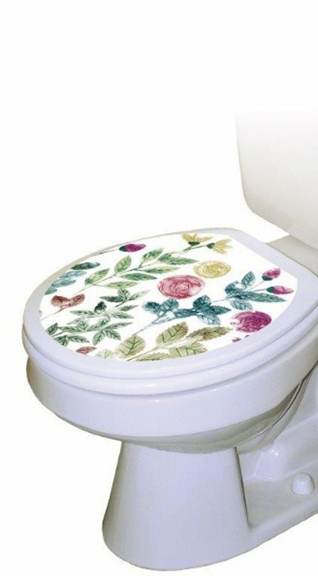 Boho Floral Toilet Tattoos / Vinyl Seat Cover / Decorative Lid Decal ...