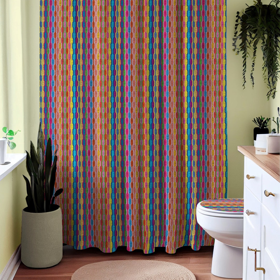 Boho Chains Shower Curtain for a Colorful Bathroom Decor - Etsy