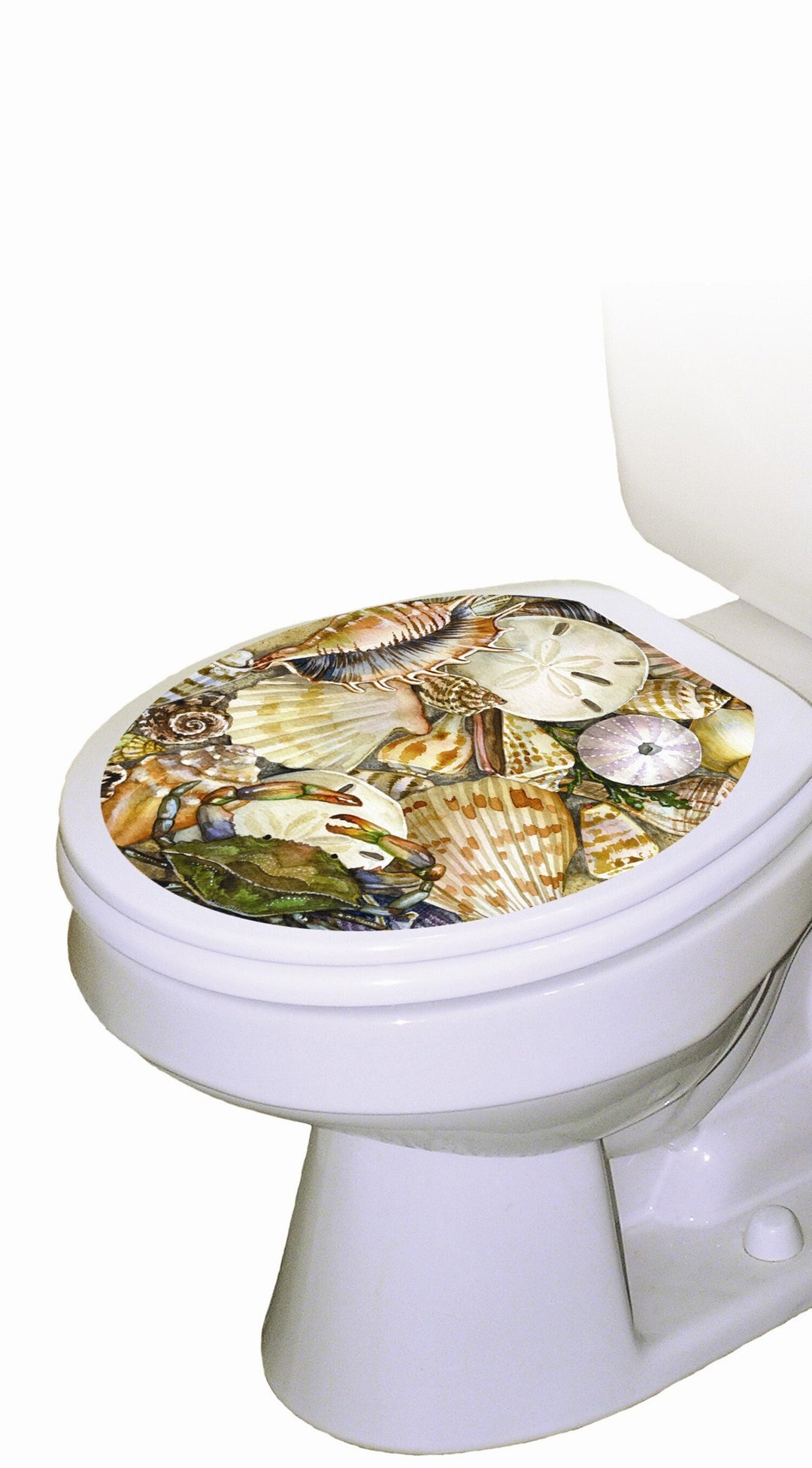 Seashells Toilet Seat Decal: Removable Vinyl Beach Bathroom Decor - Etsy