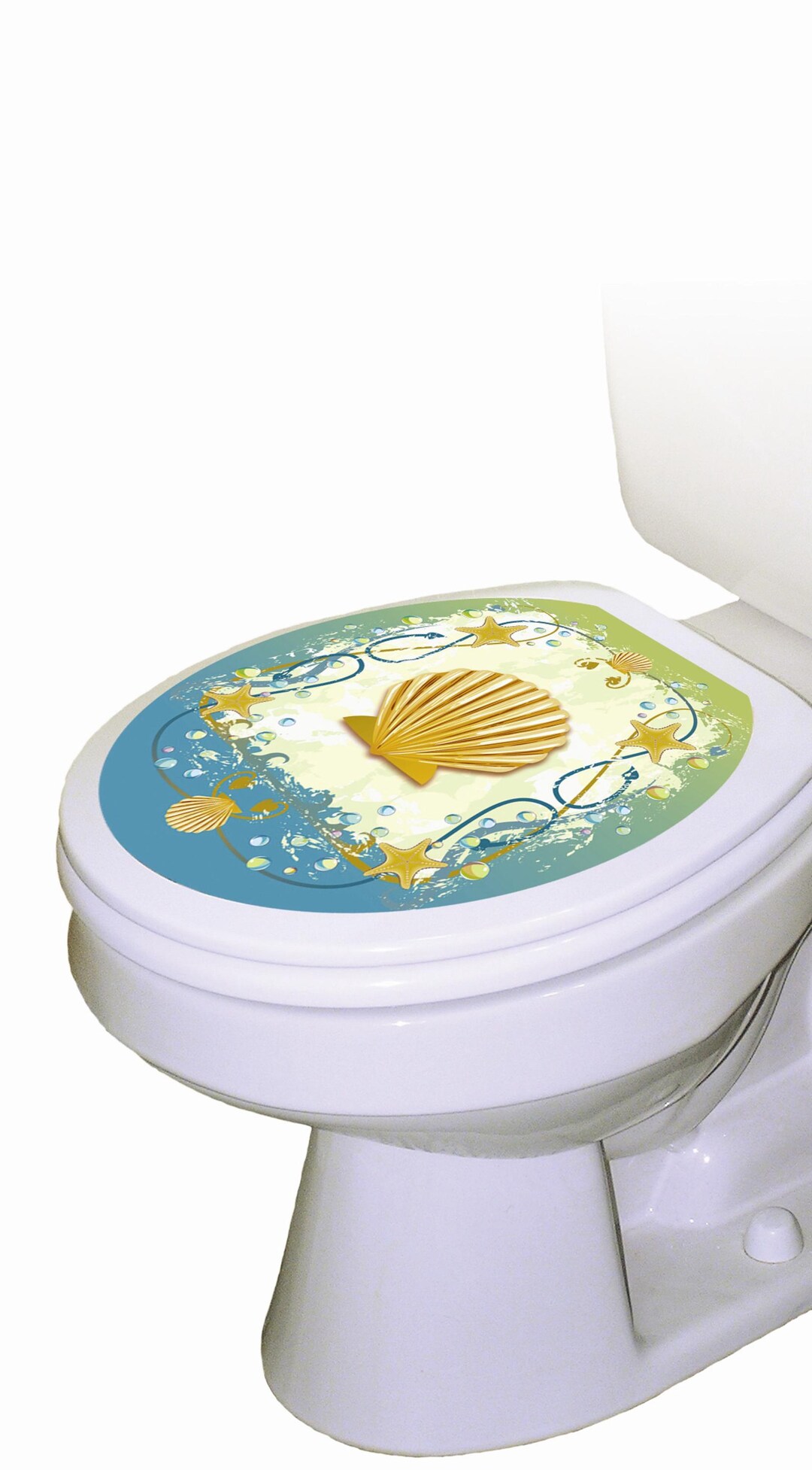 Seashell Toilet Seat Decal: Coastal Bathroom Decor - Removable Vinyl ...