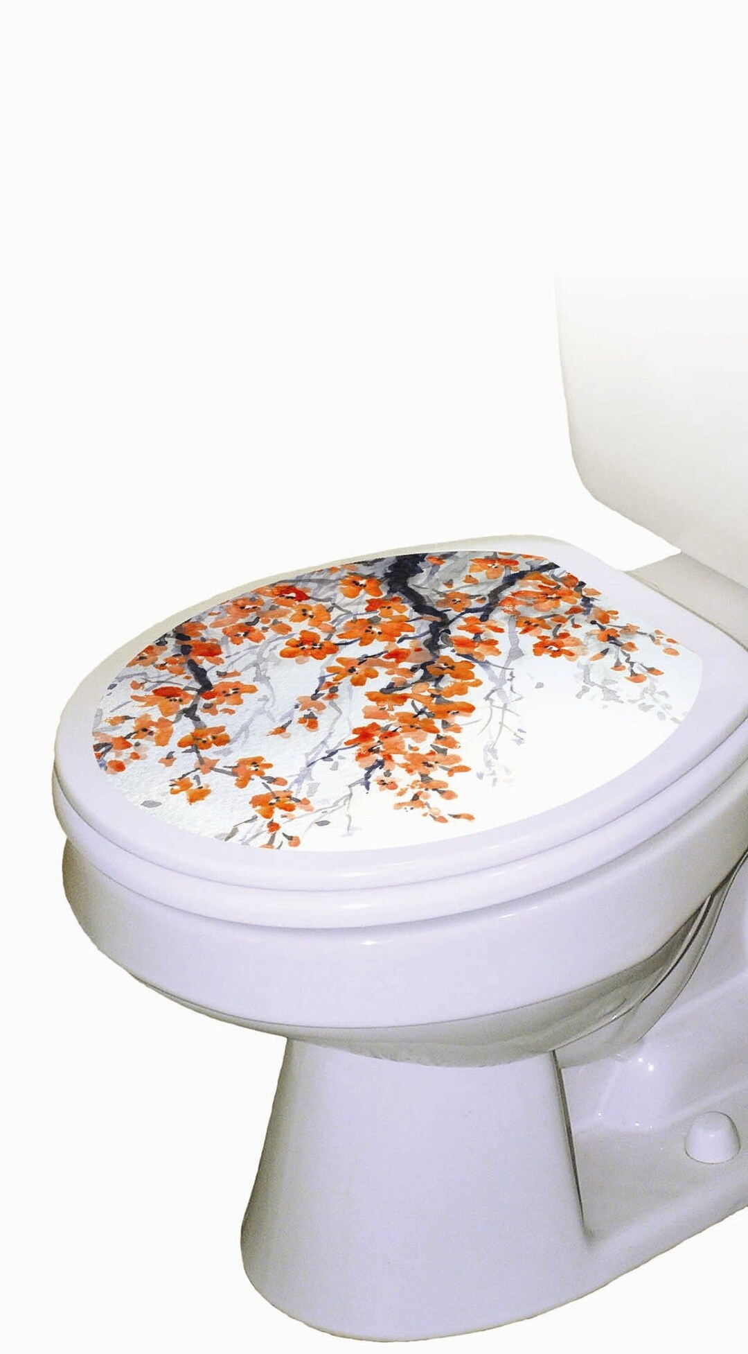 Orange Blossoms Toilet Seat Decal: Removable Vinyl Floral Decor - Etsy