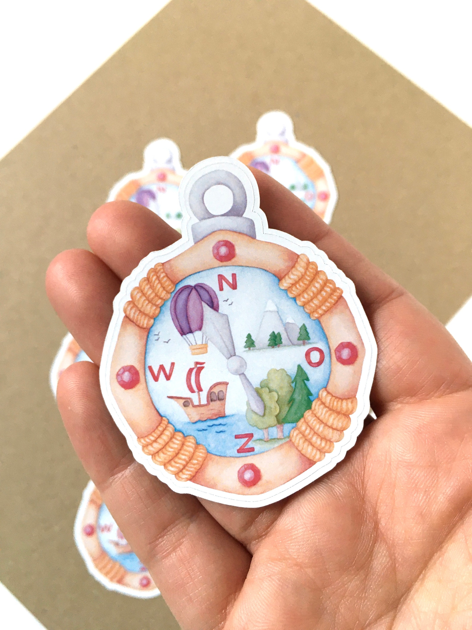 Travel Compass Sticker - Etsy