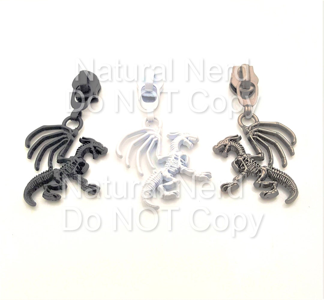 Skeletal Dragon Zipper Pull - Etsy