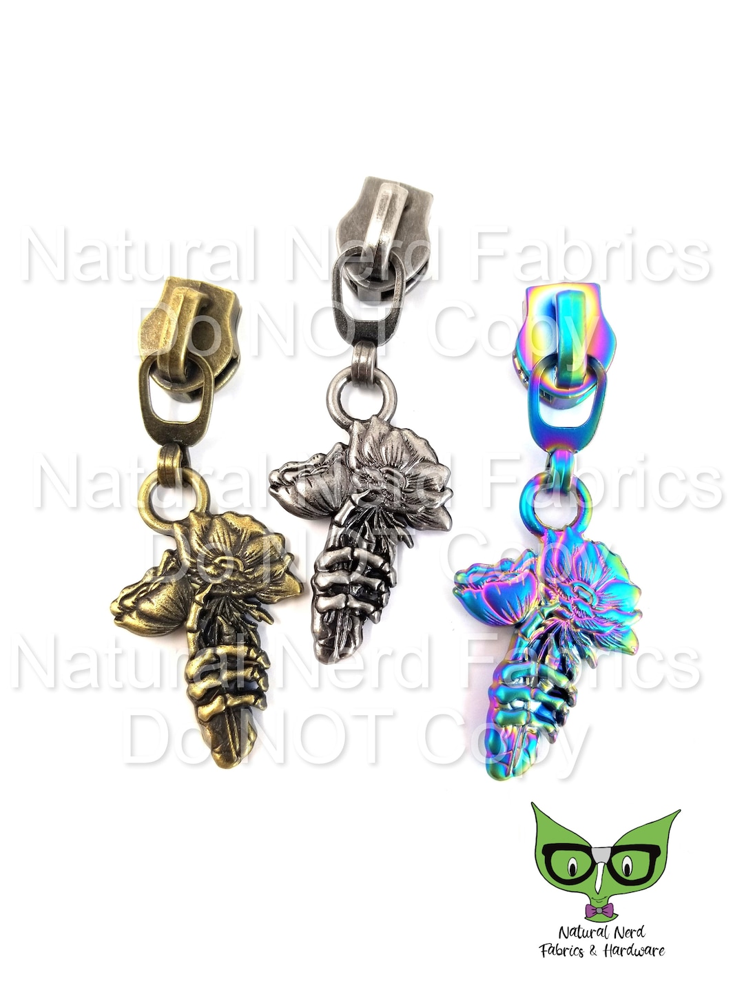 Skeleton Poppy Zipper Pull - Etsy