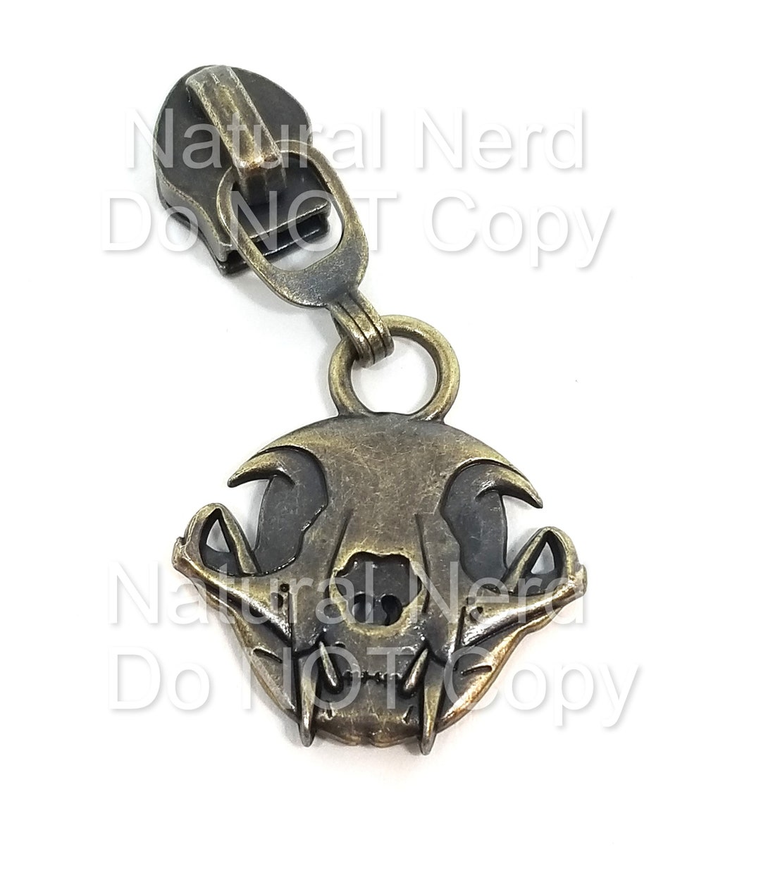 Cat Skull Zipper Pul for #5 Nylon Zipper Tape - Etsy