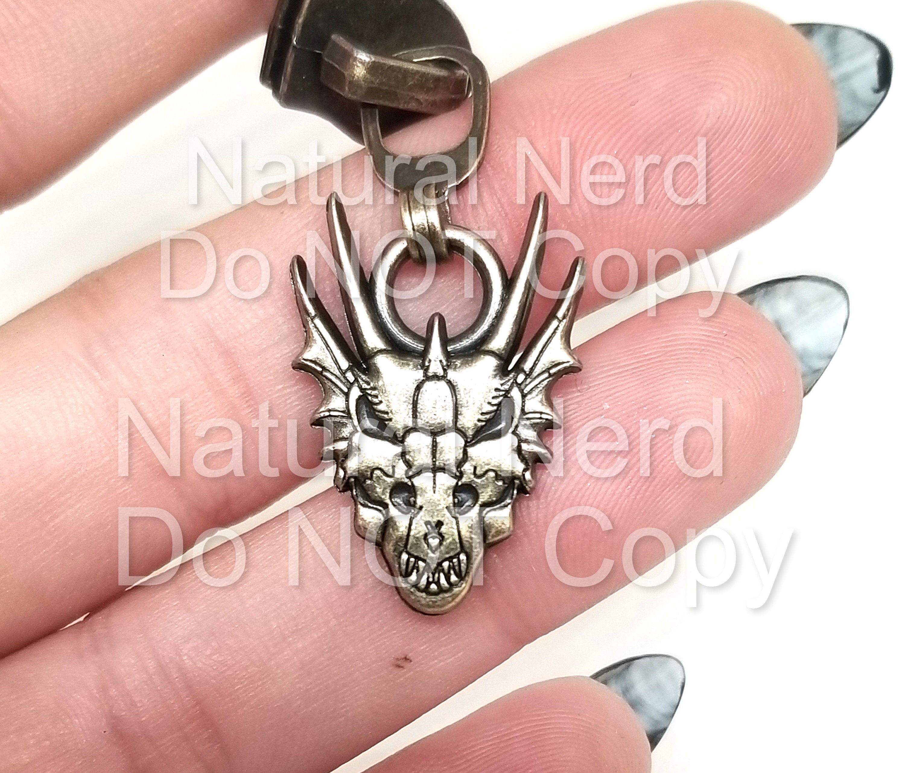 Dragon Head Zipper Pull for #5 Nylon Zipper Tape - Etsy