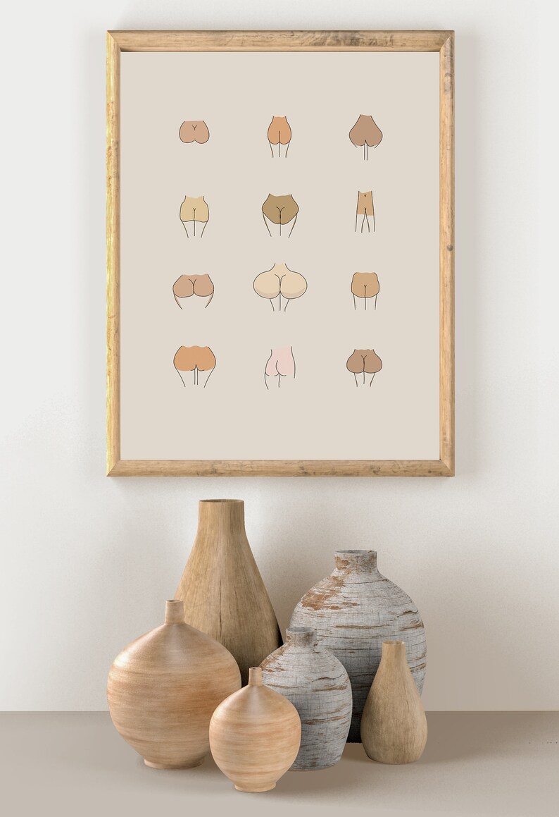 Funny Bathroom Art All Bums Welcome Cute Bathroom Butts Bum Etsy