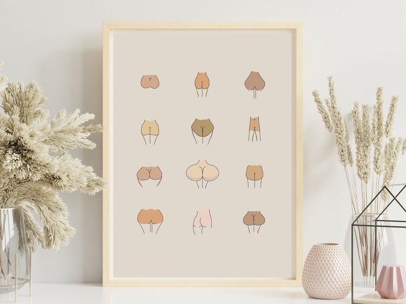 Funny Bathroom Art All Bums Welcome Cute Bathroom Butts Bum Etsy