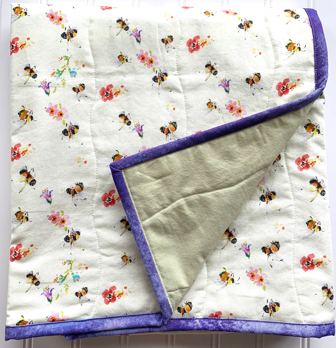 Wholecloth Baby Quilt | Etsy