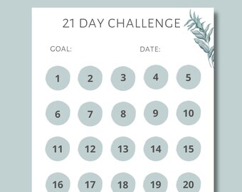 21 Day Habit Tracker Printable - Etsy