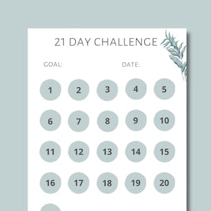 21 Day Challenge Tracker Printable, Goal Setter, Habit Tracker, Fitness ...