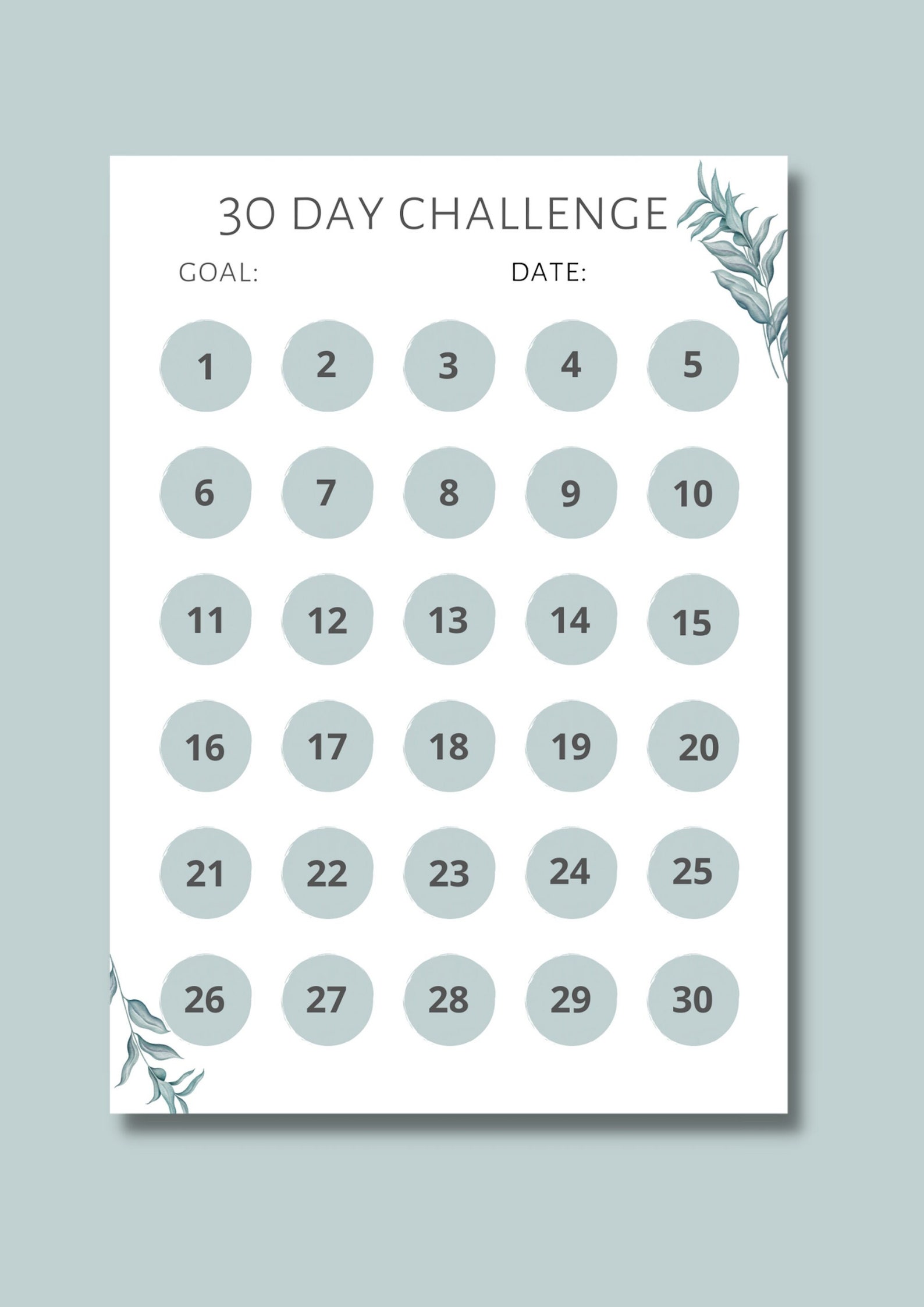 30 Day Challenge Tracker Printable, Habit Tracker, Goal Setting PDF ...