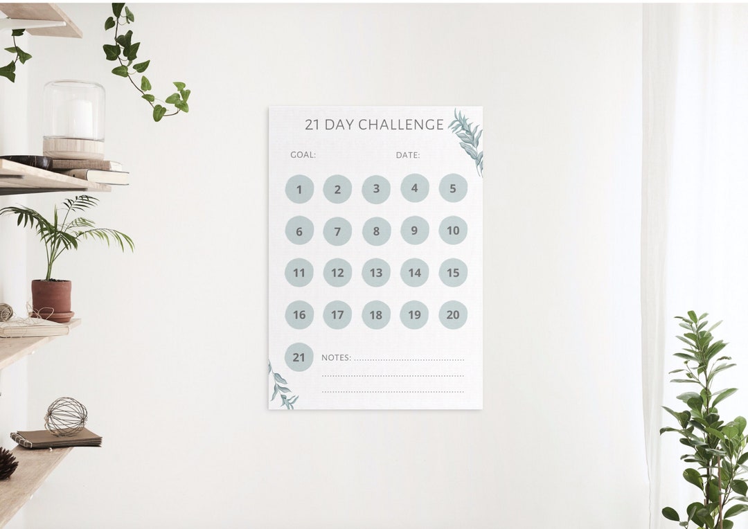 21 Day Challenge Tracker Printable, Goal Setter, Habit Tracker, Fitness ...