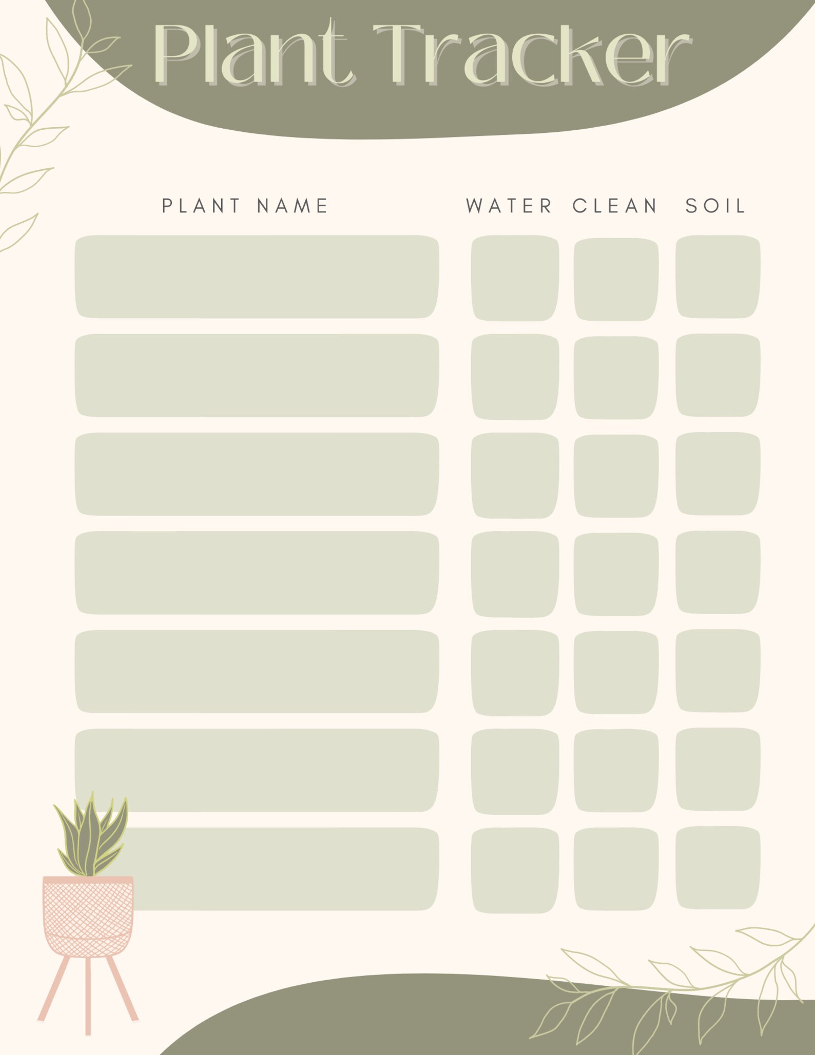 Plant Planner Tracker Printable, Houseplant Planner, Plant Watering ...