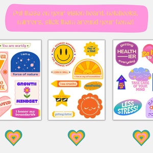 Vision Board Kit Printable Template, Vision Board Stickers, 2023 ...