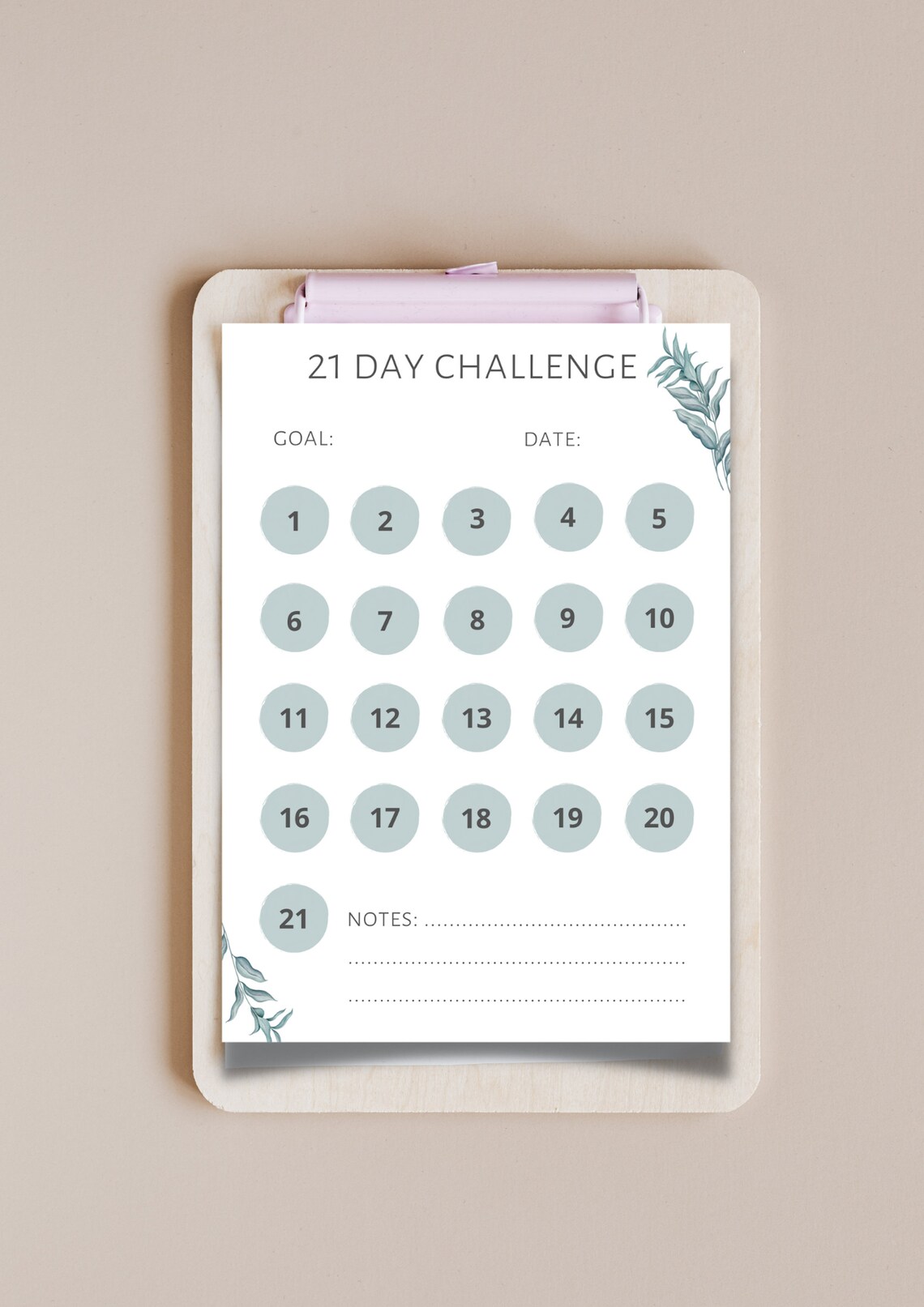 21 Day Challenge Tracker Printable, Goal Setter, Habit Tracker, Fitness ...