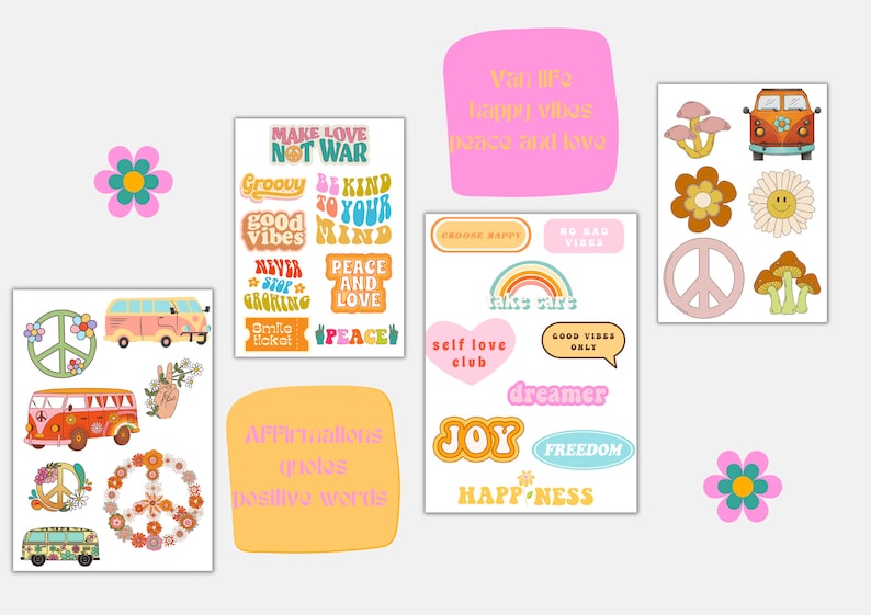 Vision Board Kit Printable Template, Vision Board Stickers, 2023 ...