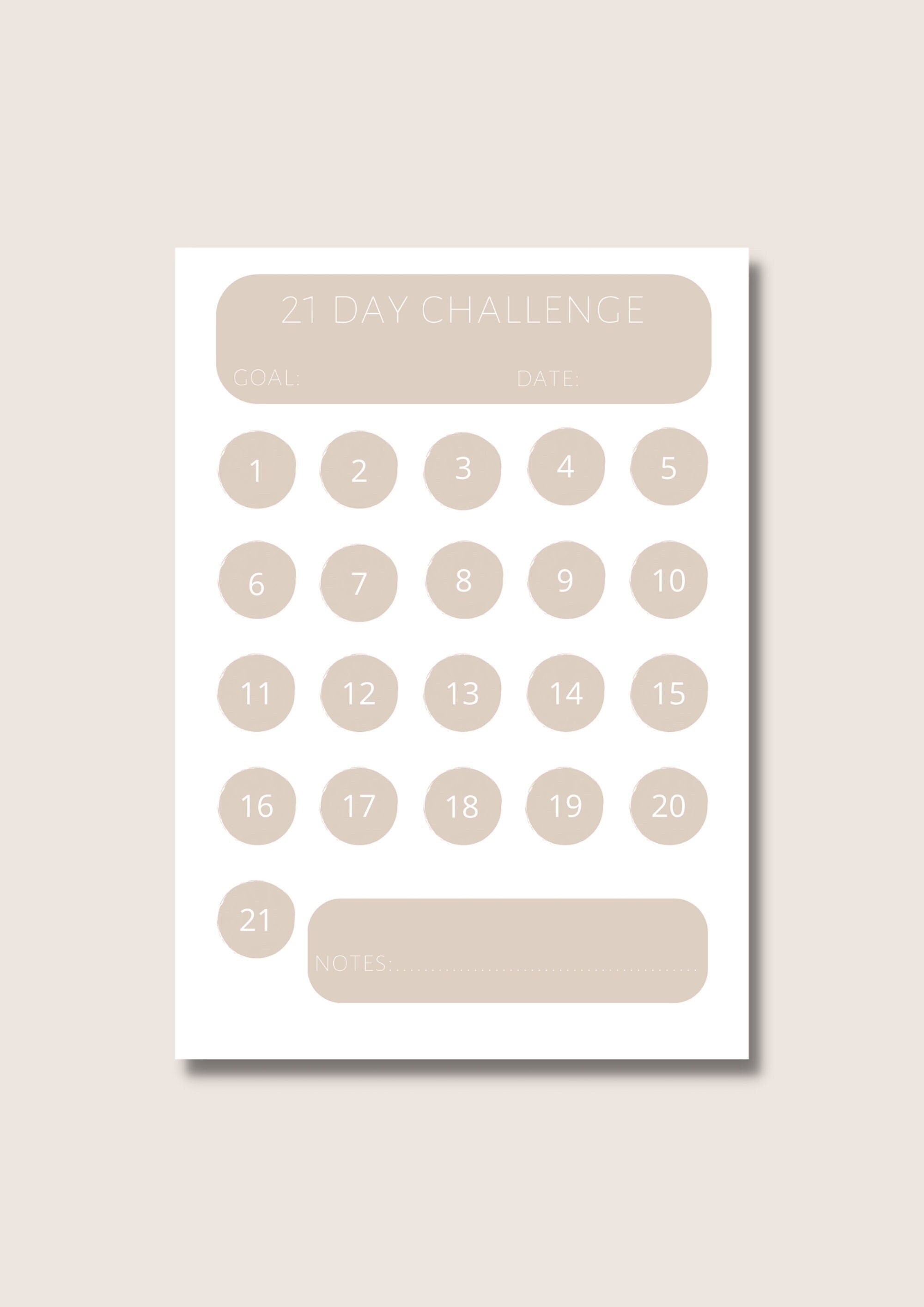 21 Day Tracker Printable, Challenge Tracker, Progress, Habit Setter ...