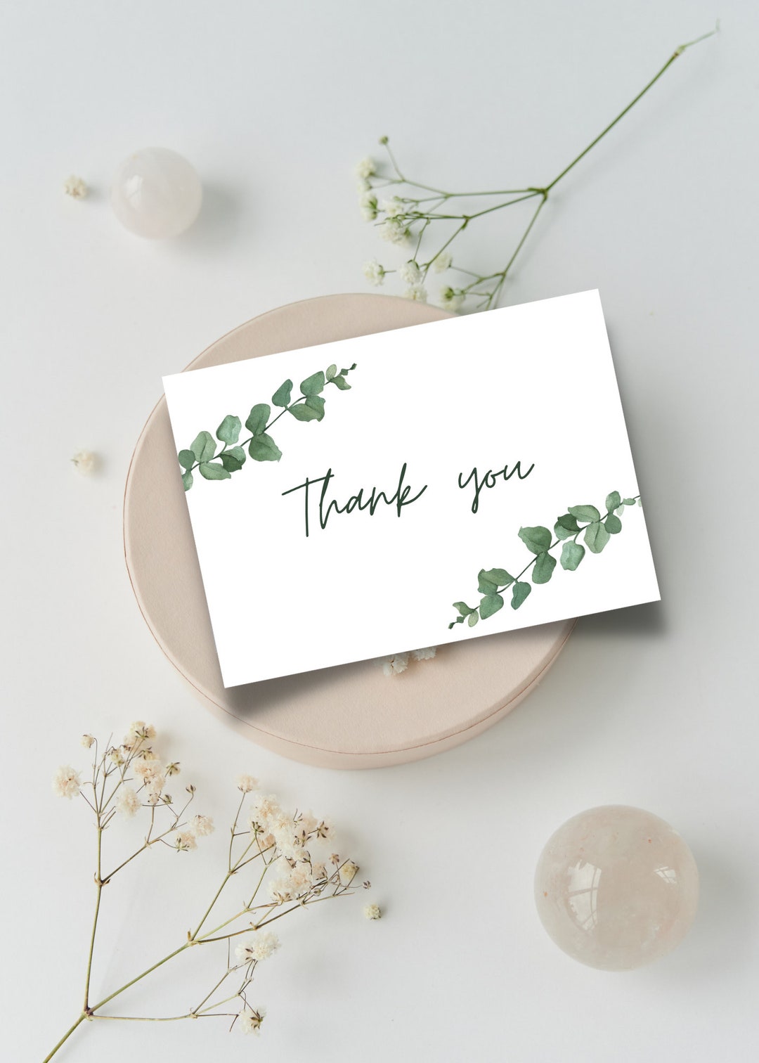 Simple Thank You Template, Printable Card, PDF Canvas Card, Minimalist ...