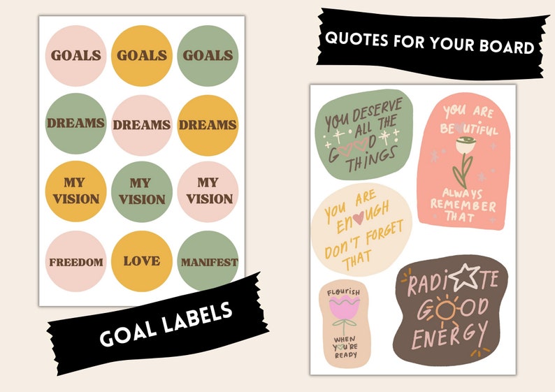 Vision Board Digital Prints, Vision Board Kit Printable, 2024 ...