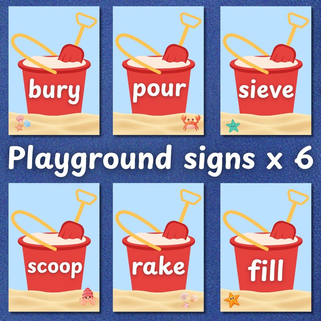 Playground Sand Activity Signs: School Nursery PTA Visuals (canva ...