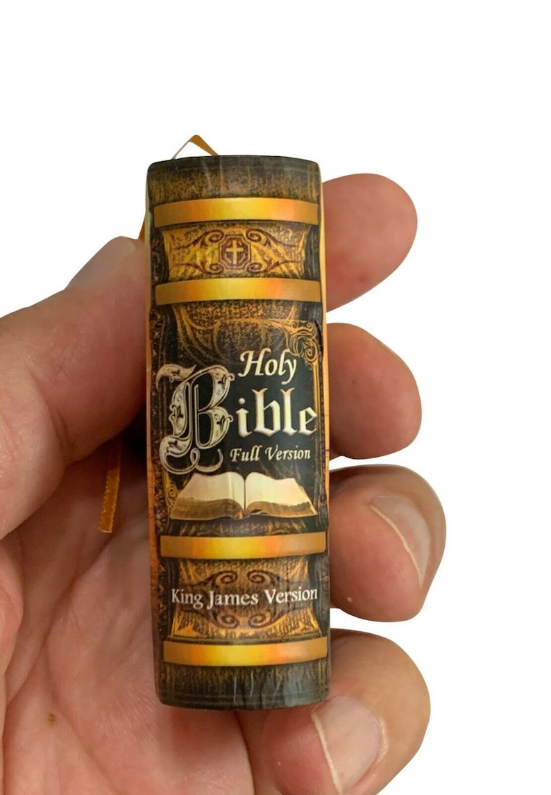 Miniature Bible King James Full Version w/ wood stand | Etsy