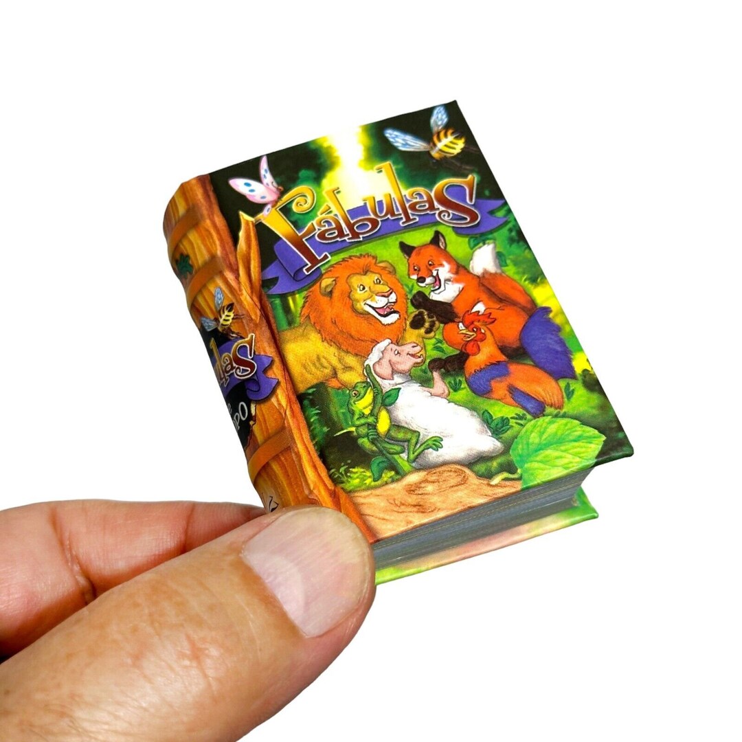 Miniature Illustrated Aesop's Fables Book - Spanish Hardcover (2.65" H ...