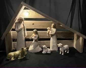 Handmade Wooden Nativity Stable - Etsy