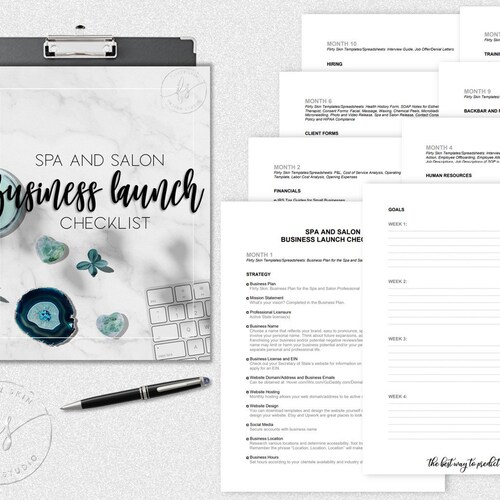 Spa and Salon Business Launch Checklist 29 Pages Master | Etsy