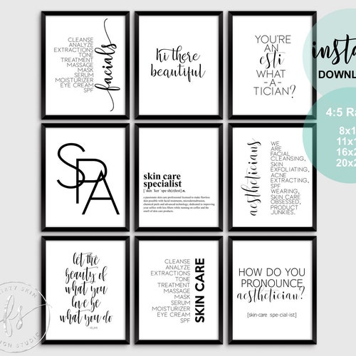 Skin Care Spa Decor Spa Quote Esthetician Decor Beauty - Etsy