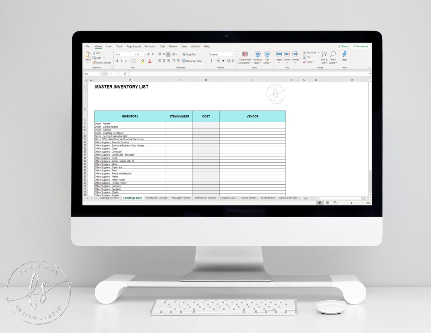 Master Inventory List | Inventory | Operating Supplies | Spa | Salon ...