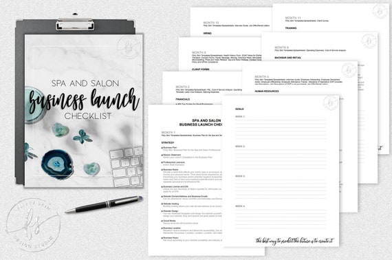 Spa and Salon Business Launch Checklist 29 Pages Master - Etsy