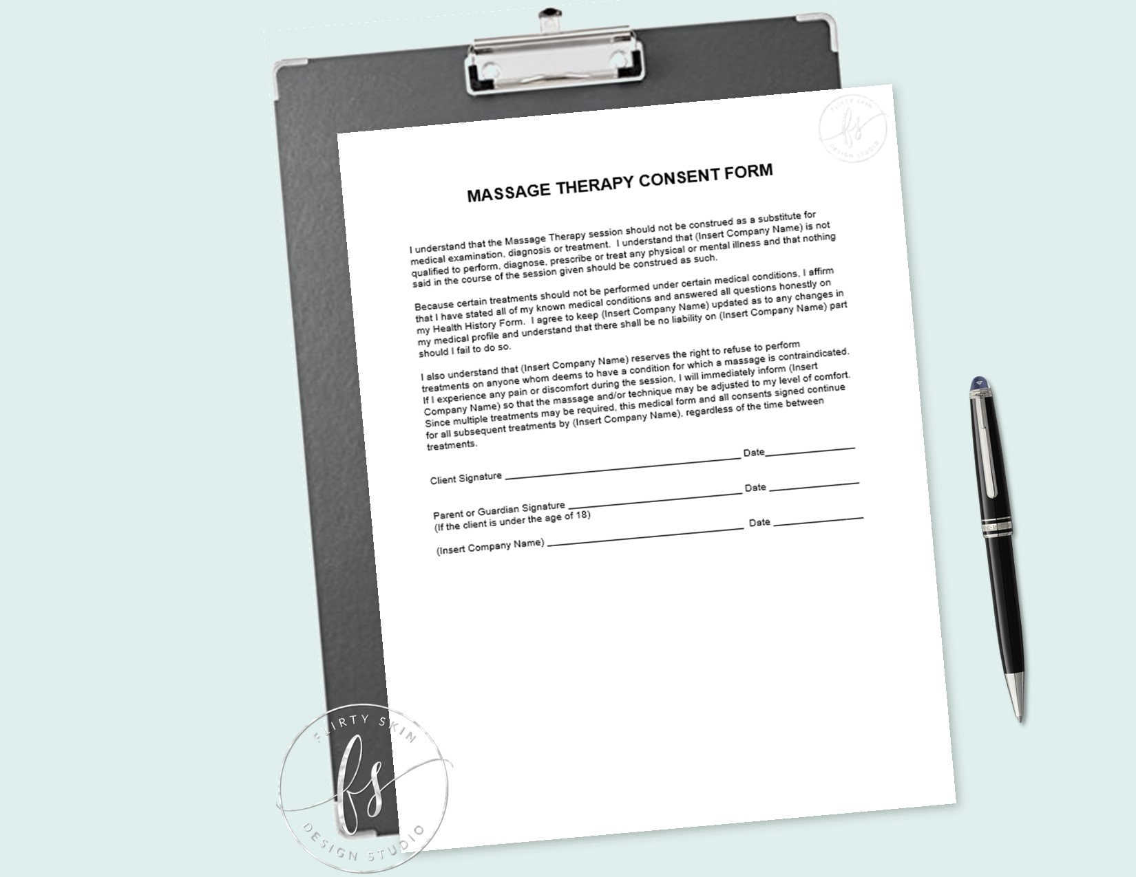 Massage Therapy Consent Form | Spa | Salon | Medical Spa | Day Spa ...