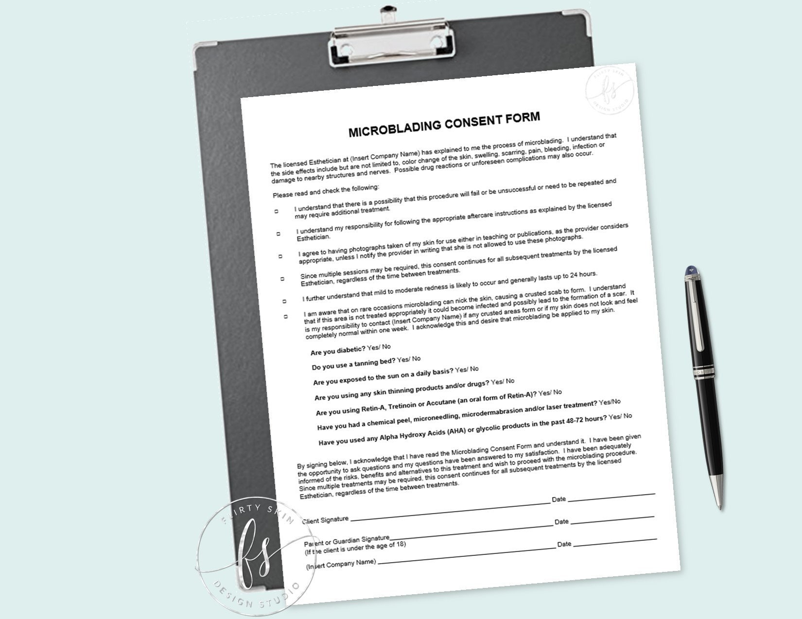 Microblading Consent Form | Spa | Salon | Esthetician | Aesthetician ...
