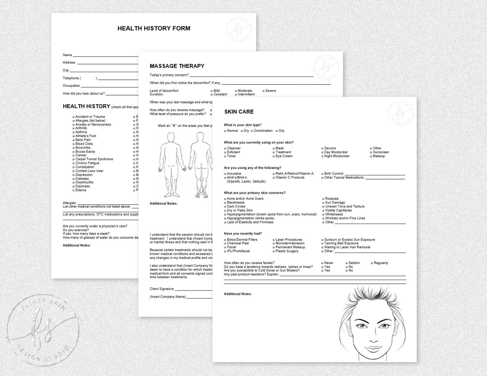Client Forms Components Spa Start up Spa Medical Spa - Etsy
