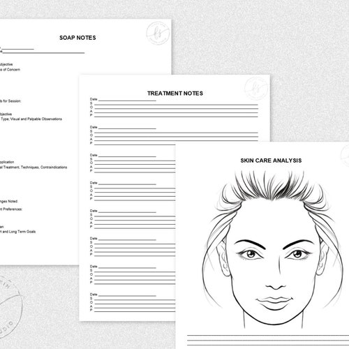 SOAP Notes Form Esthetician Aesthetician Skin Care - Etsy