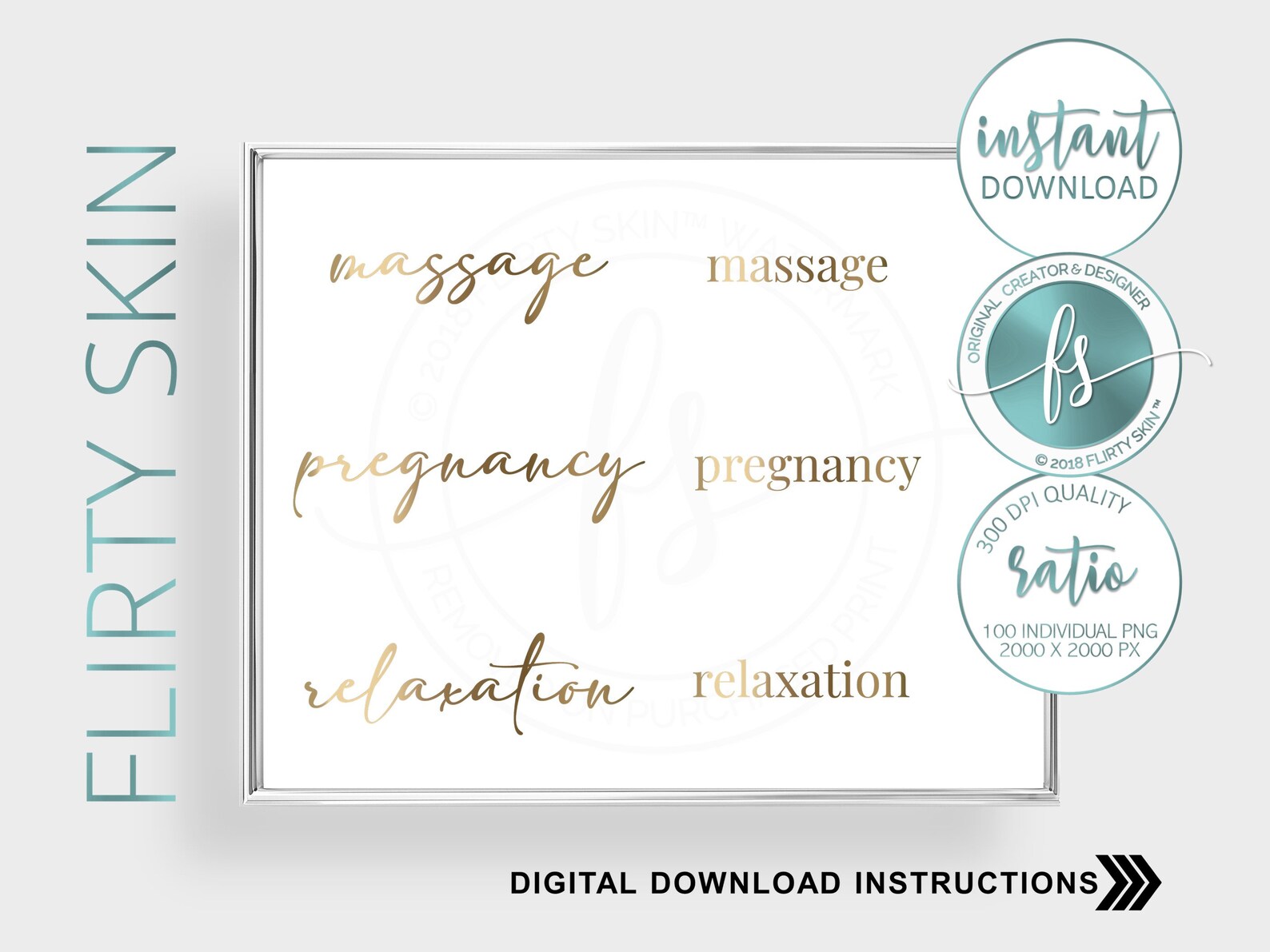 100 Massage Overlays | PNG | Social Media | Clip Art | Massage Decor ...