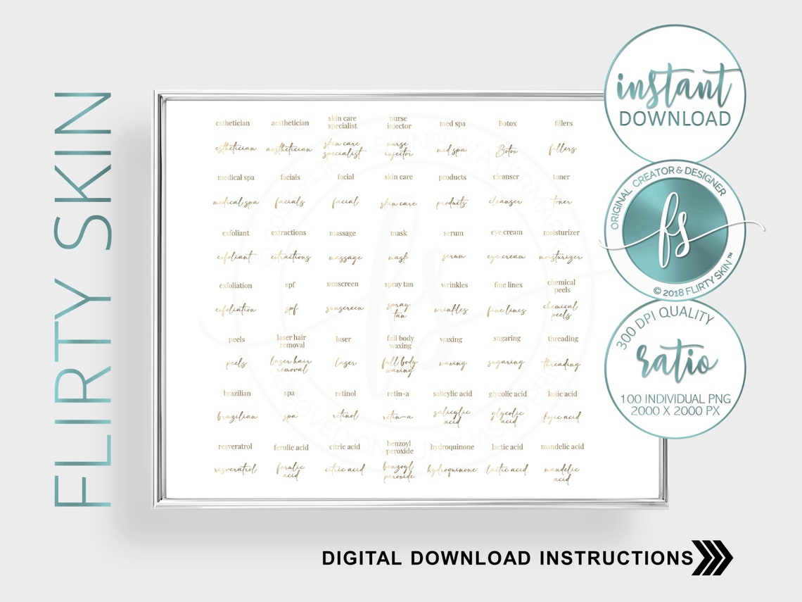 100 Skin Care Overlays PNG Social Media Clip Art - Etsy