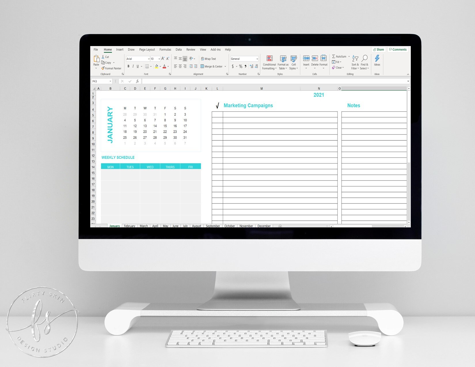Marketing Calendar Template Spa Salon Massage Therapist Esthetician ...